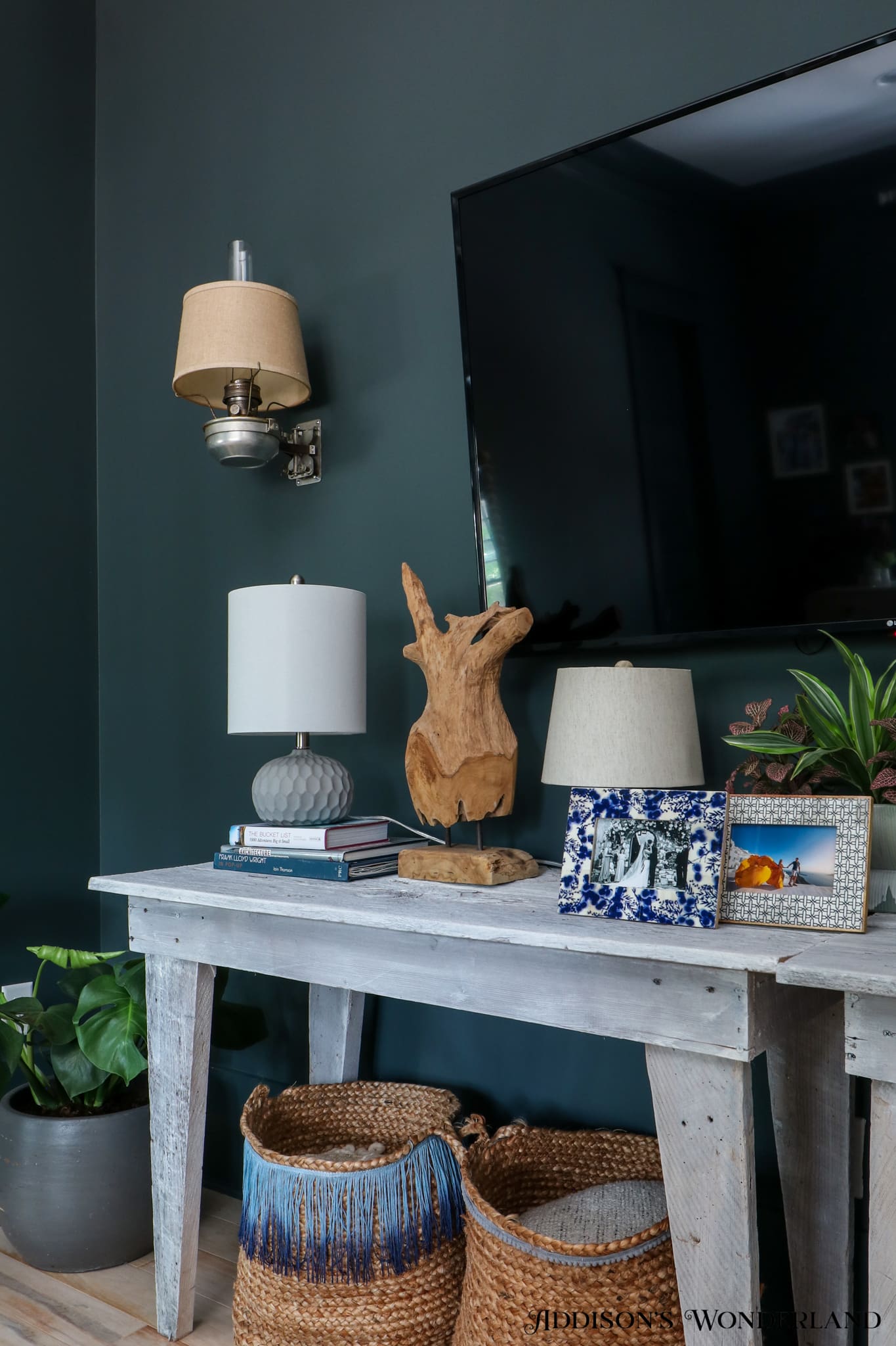 Antiquing It… Our Layered, Eclectic and Colorful TV Console… - Addison ...