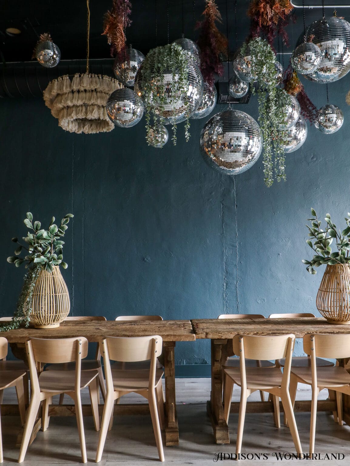 Our Addison’s Wonderland Event Space Disco Ball Installation! - Addison ...