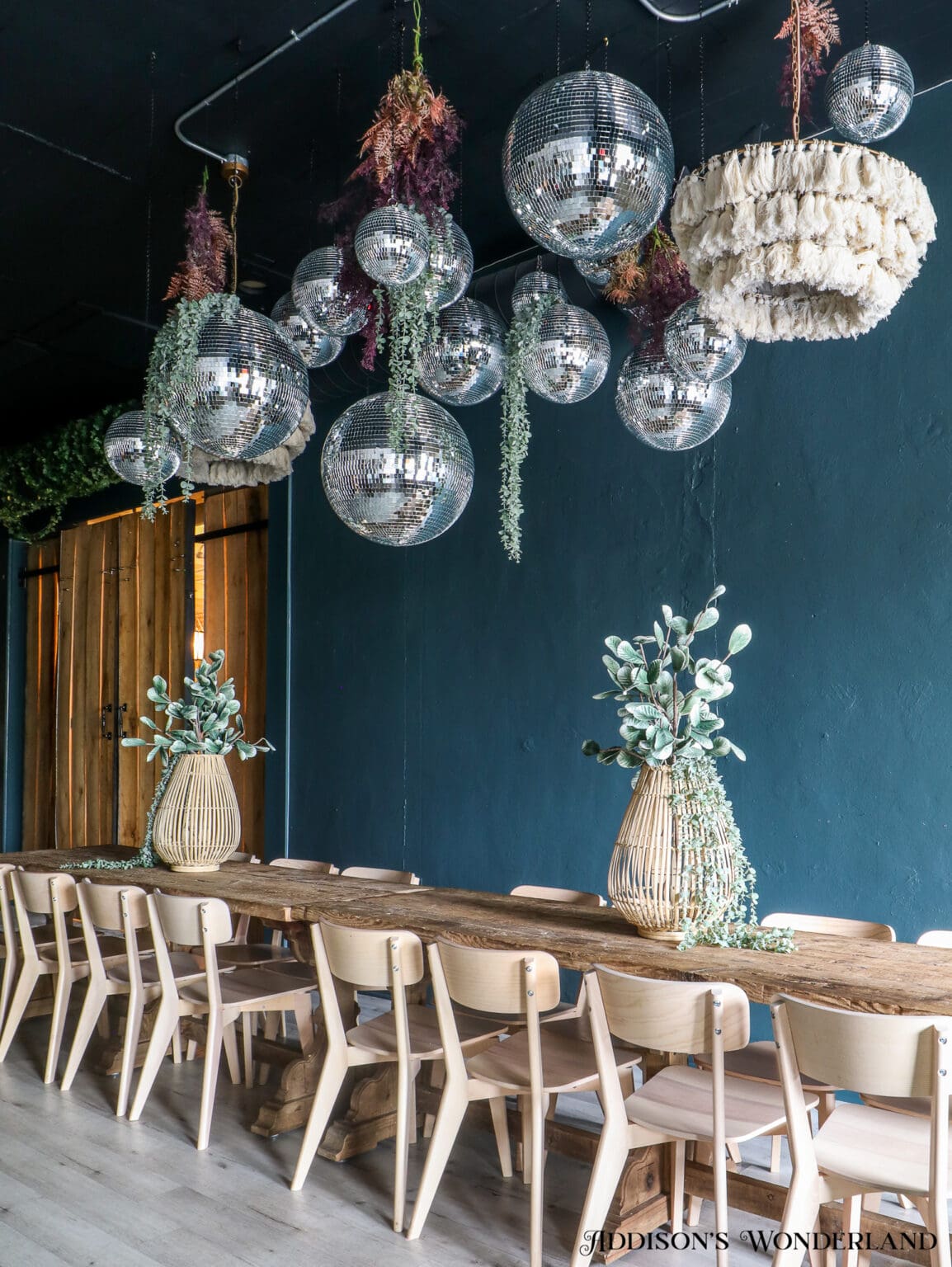 Our Addison’s Wonderland Event Space Disco Ball Installation! - Addison ...
