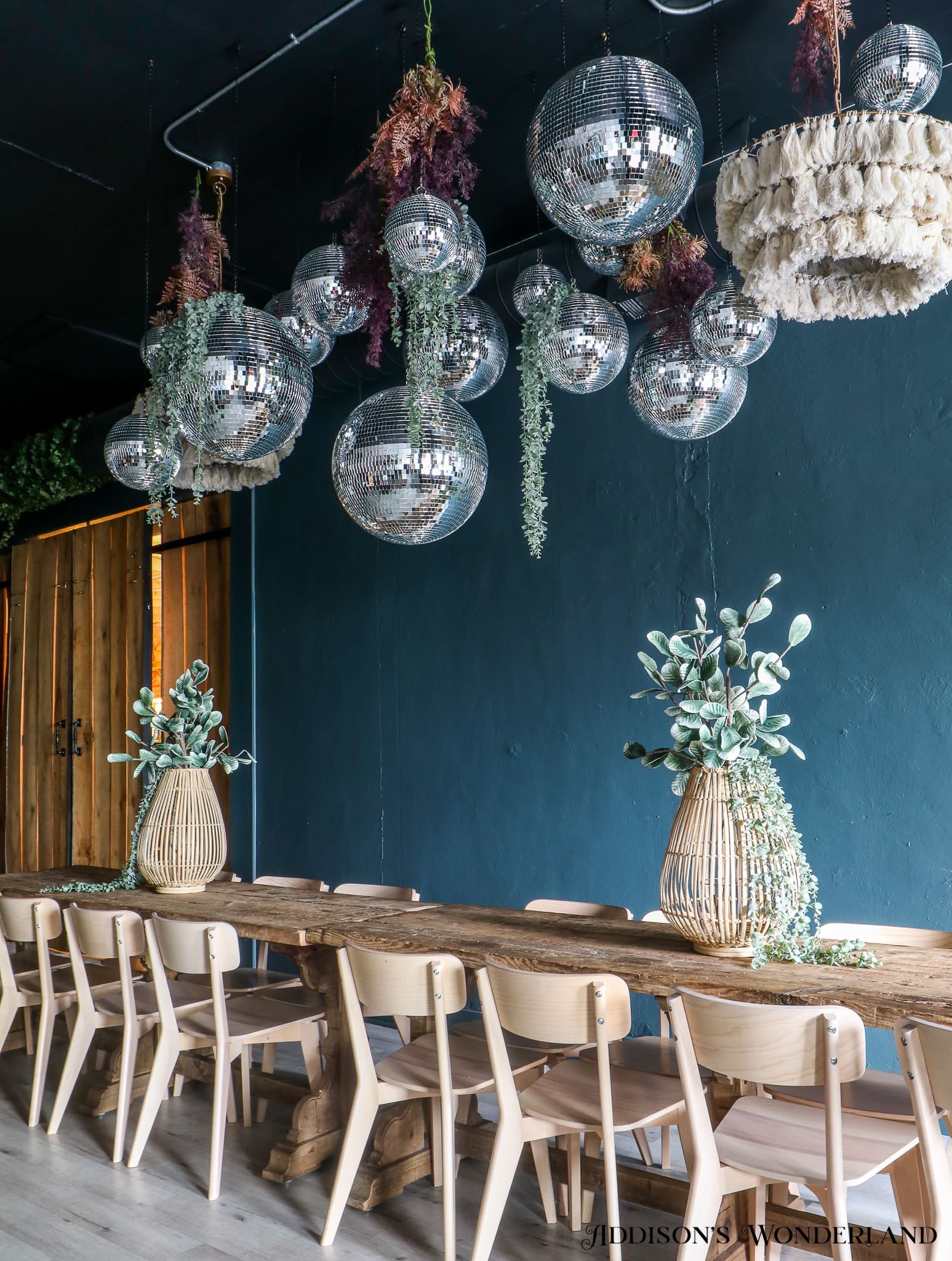 Our Addison’s Wonderland Event Space Disco Ball Installation! - Addison ...