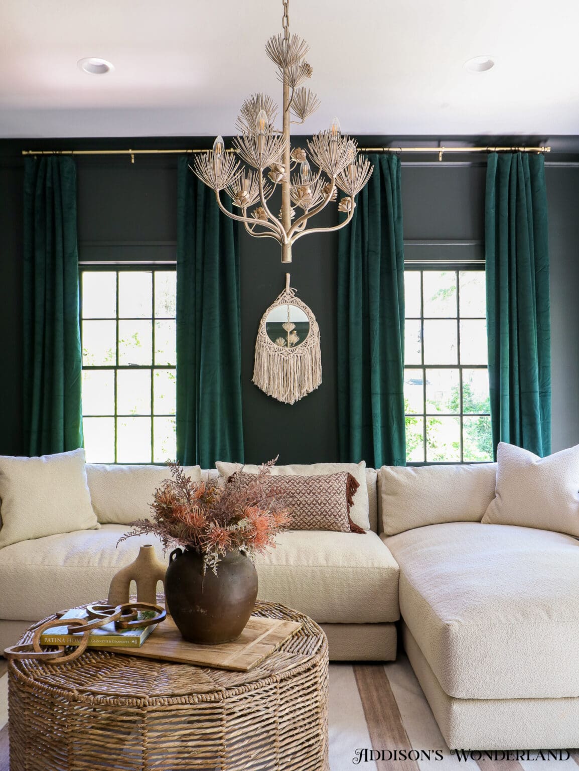 The Reveal of Our Tone on Tone Emerald Green Family Room Renovation ...