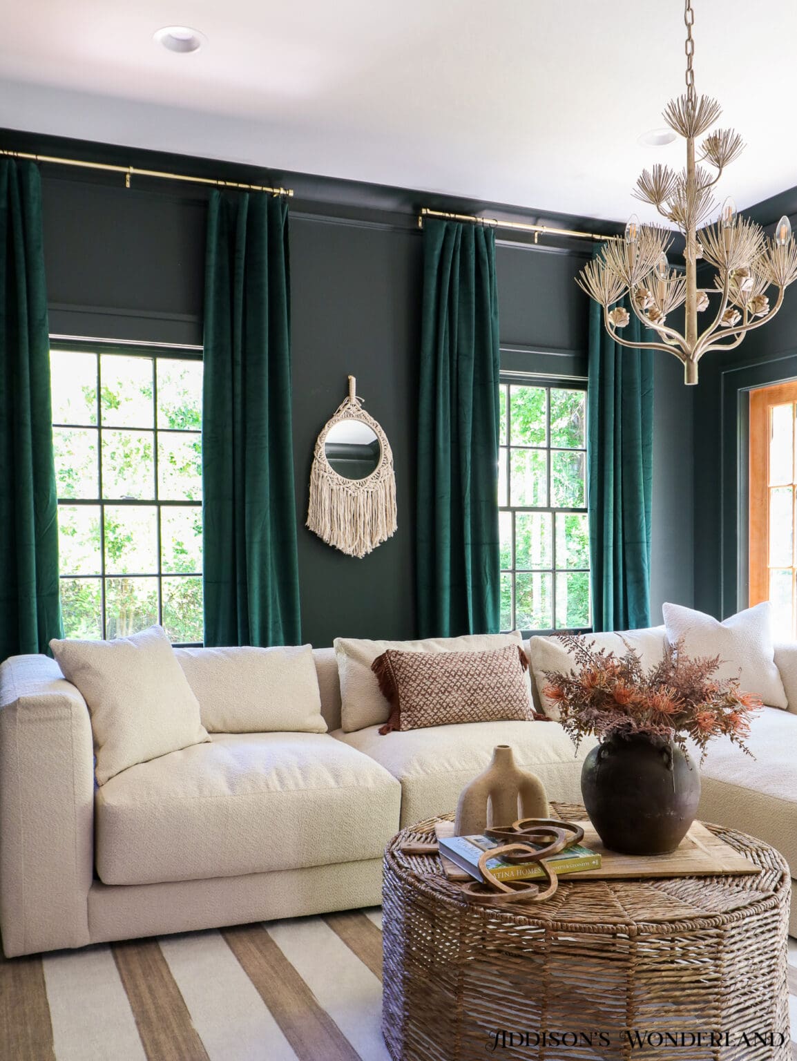 The Reveal of Our Tone on Tone Emerald Green Family Room Renovation ...