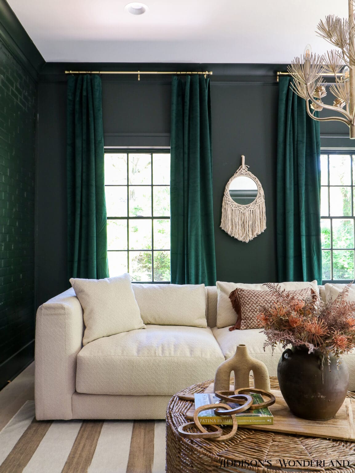 The Reveal of Our Tone on Tone Emerald Green Family Room Renovation ...