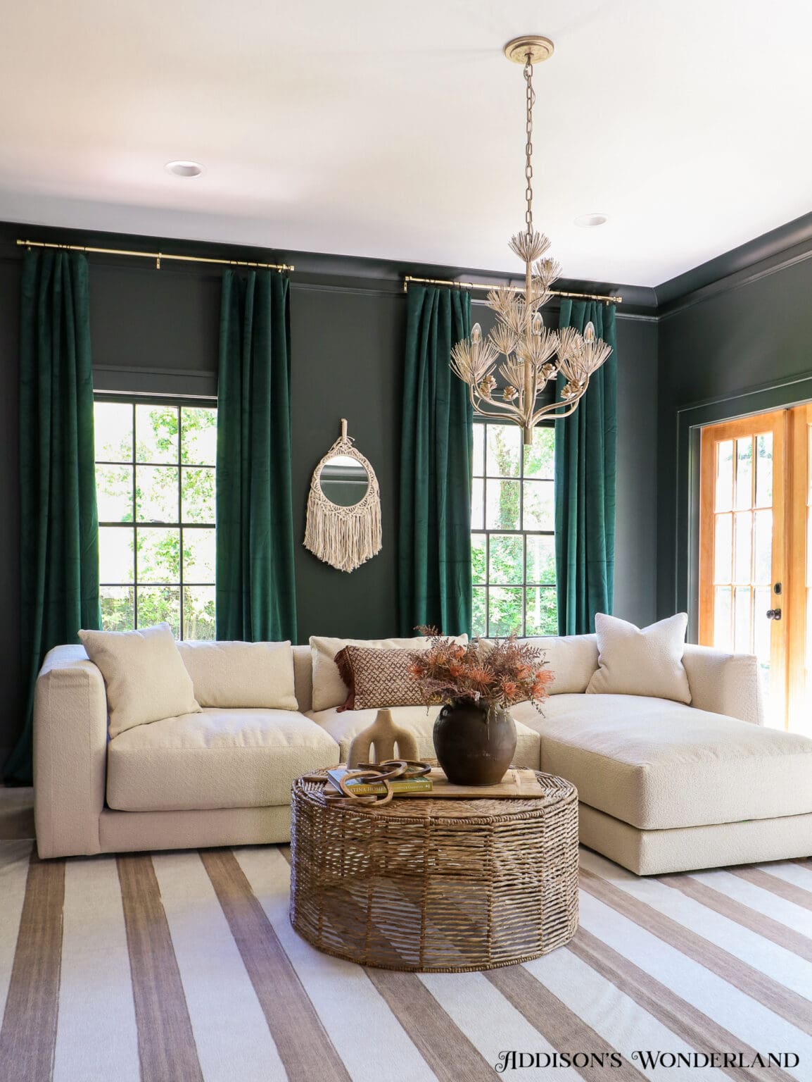 The Reveal of Our Tone on Tone Emerald Green Family Room Renovation ...
