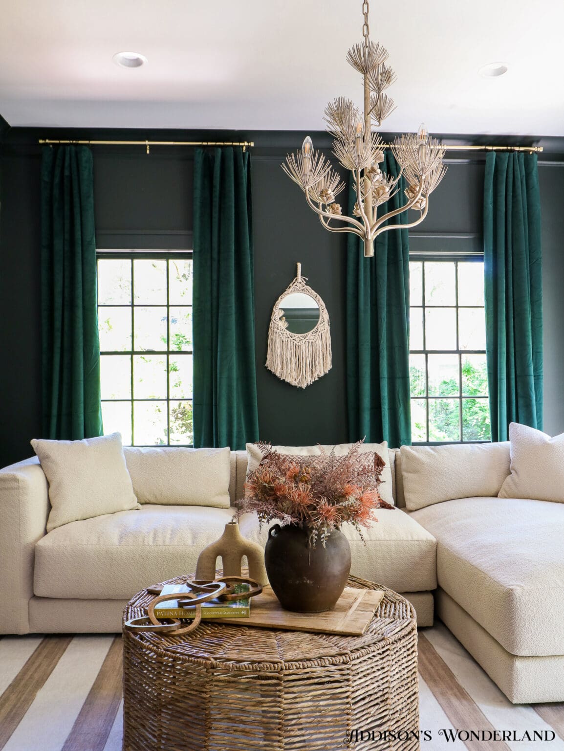 The Reveal of Our Tone on Tone Emerald Green Family Room Renovation ...